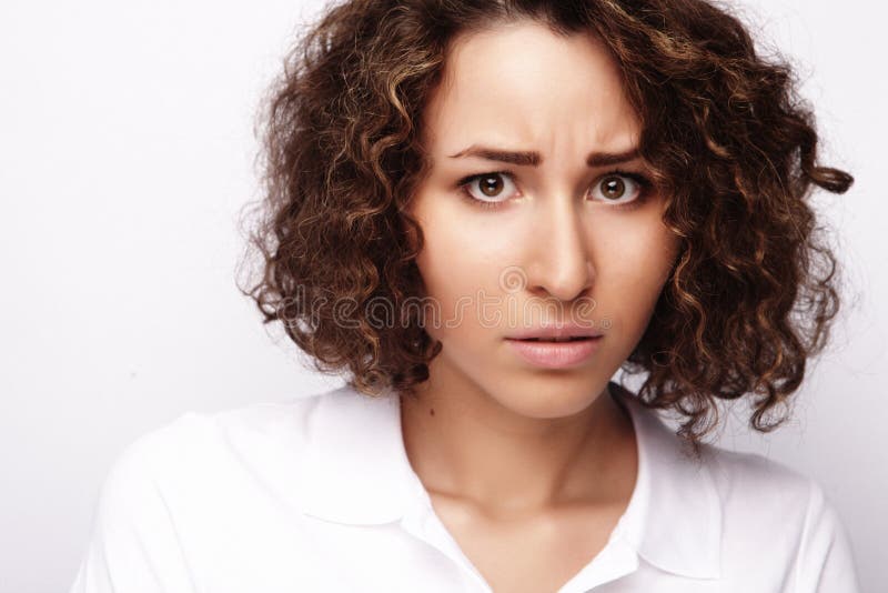 Portrait of Dissatisfied Young Woman Stock Image - Image of vertical ...