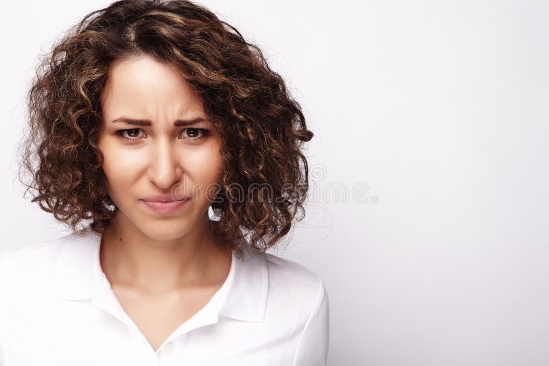Portrait of Dissatisfied Young Woman Stock Image - Image of displeased ...