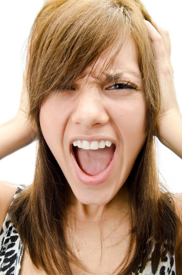 Portrait of Disturbed Young Woman Stock Photo - Image of portrait ...