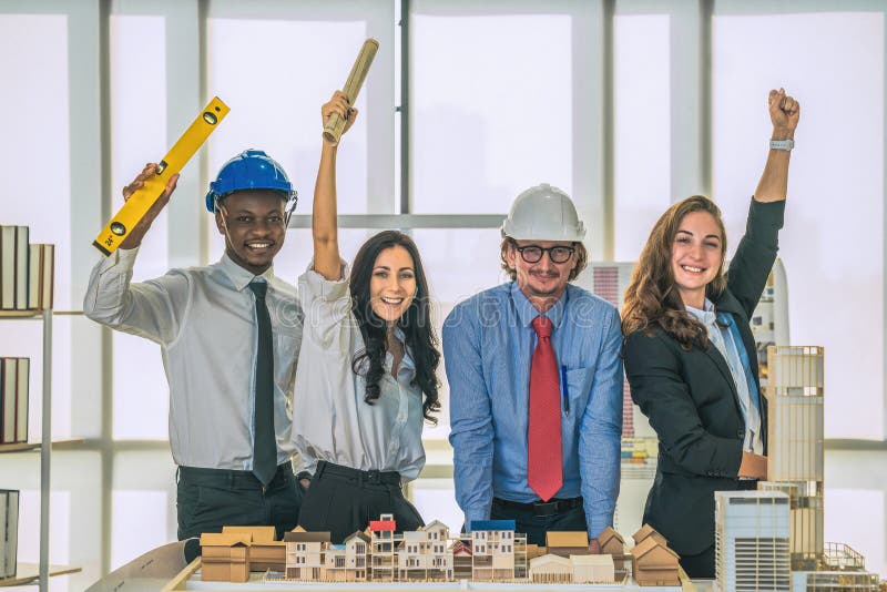 Portrait of Working Team of Engineering and Architecture Office Stock ...