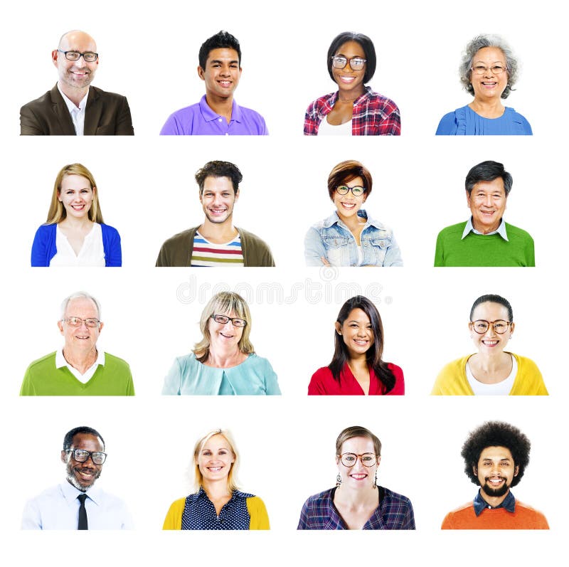 Portrait of Diverse Multiethnic Cheerful People Stock Image - Image of ...
