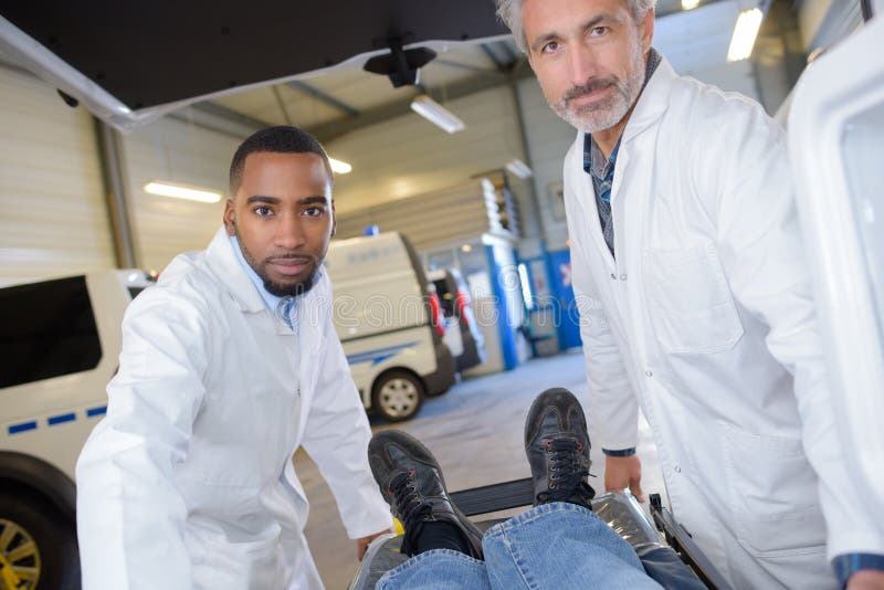 Portrait Doctor and Emergency Evacuation Drill Stock Image - Image of ...