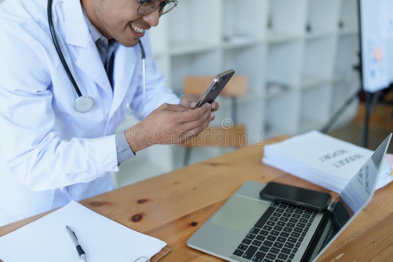 Portrait of a Doctor Looking at a Patient S Information before Treating ...