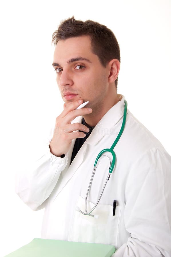 Portrait of Doctor with Pen Stock Image - Image of doctor, success ...