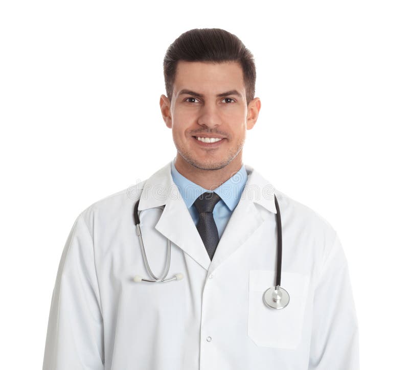 Portrait of Doctor with Stethoscope on Background Stock Photo - Image ...