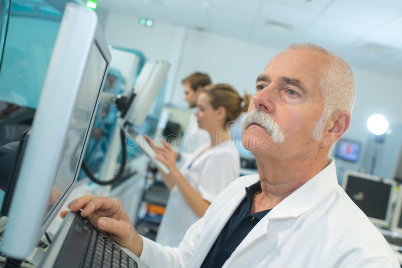 Portrait Doctor Working with Screen Stock Photo - Image of hand, phone ...