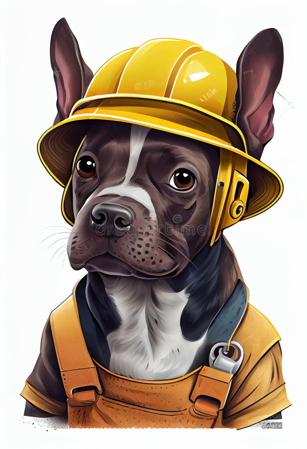 Portrait of a Dog in a Construction Helmet. AI Generated Stock ...