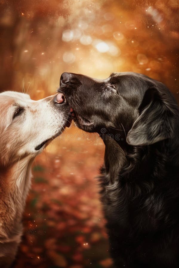 Portrait of a Dog Kissing. Selective Focus Stock Image - Image of breed ...