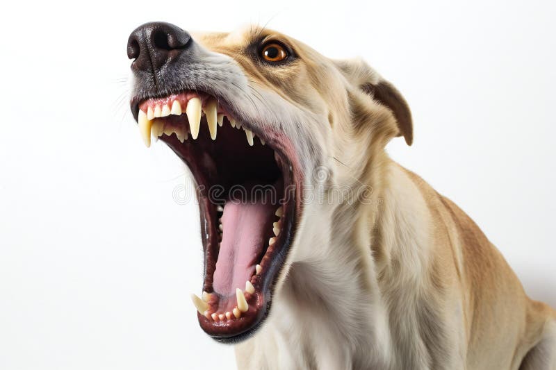 Portrait of a Dog with Open Mouth on a White Background Stock ...