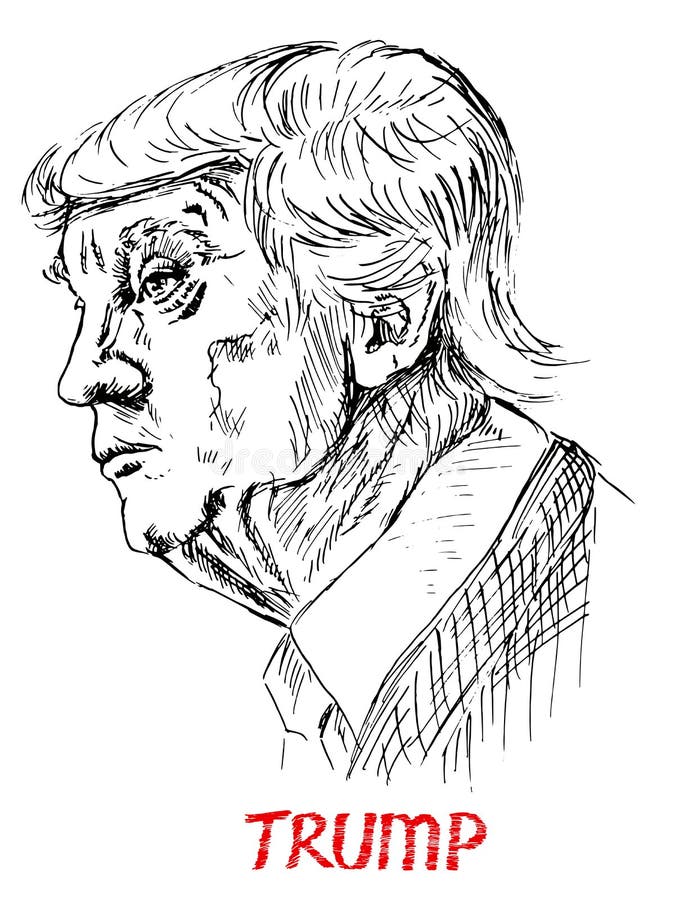 Portrait of Donald Trump editorial photo. Illustration of republican ...
