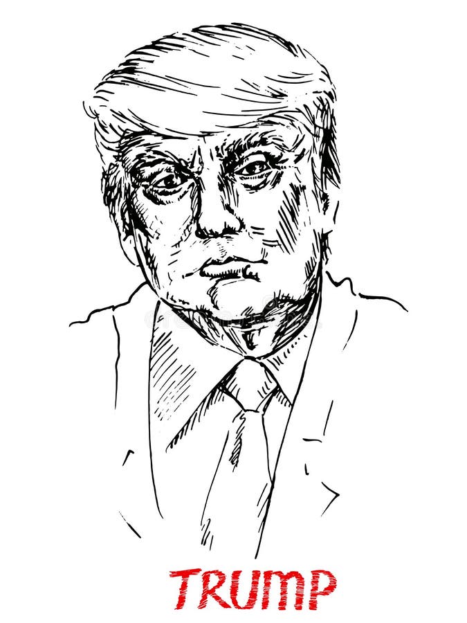 Portrait of Donald Trump editorial photo. Illustration of american ...