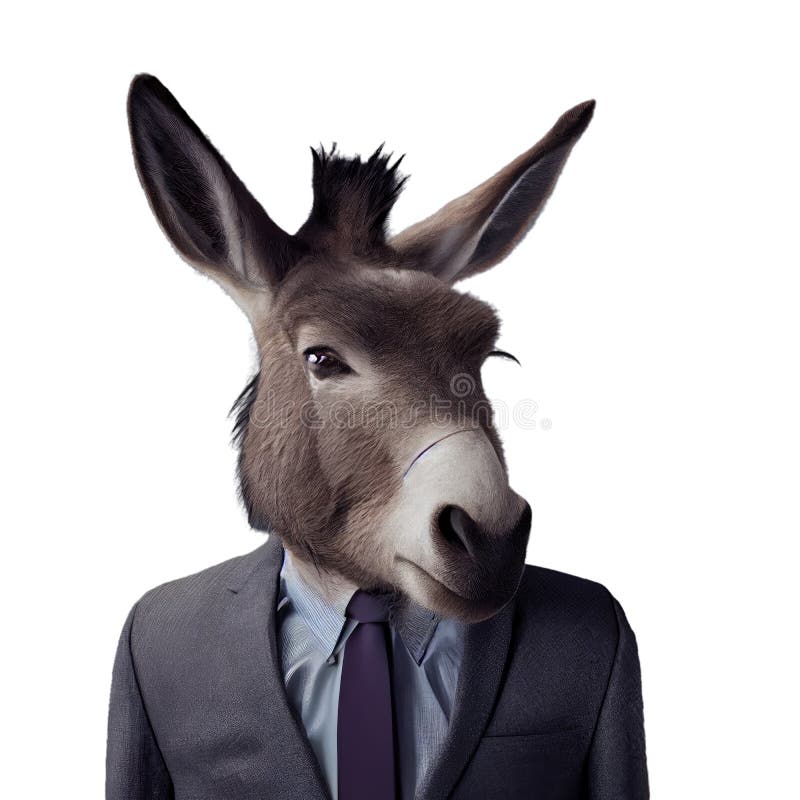 Portrait of a Donkey Dressed in a Formal Business Suit Stock ...