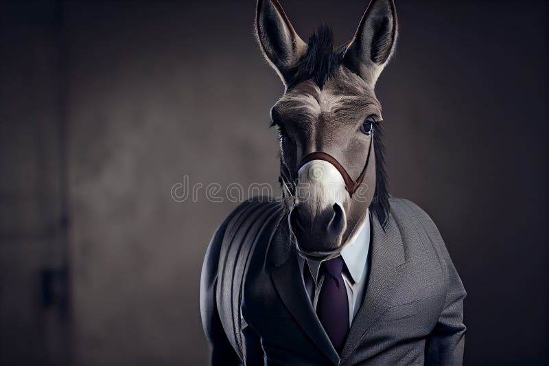 Portrait of a Donkey Dressed in a Formal Business Suit,generative Ai ...