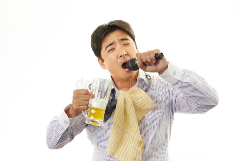 Smiling Waitress and a Drunk Customer Stock Image - Image of beverage ...