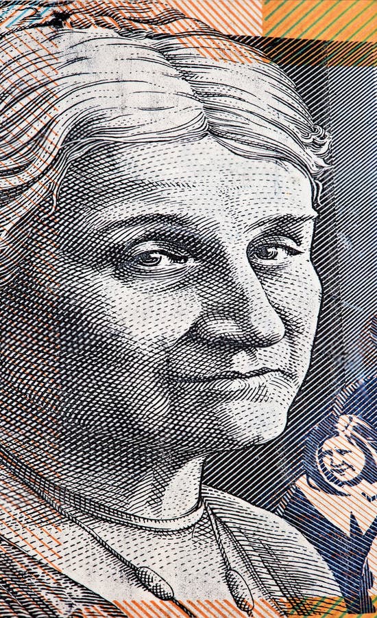 Portrait of Edith Cowan - Australian 50 Dollar Bill Closeup. Stock ...