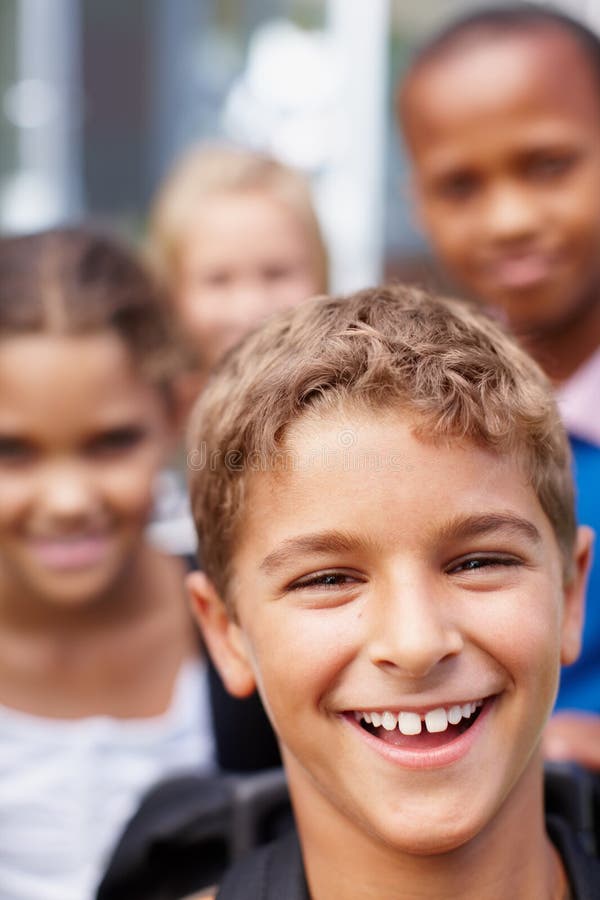 Portrait, Education and Growth with Boy at School for Learning ...