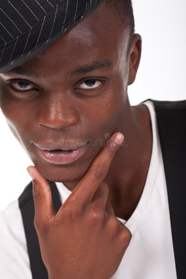 Portrait Eines Schönen Schwarzen Mannes Stockbild - Bild von lebensstil ...