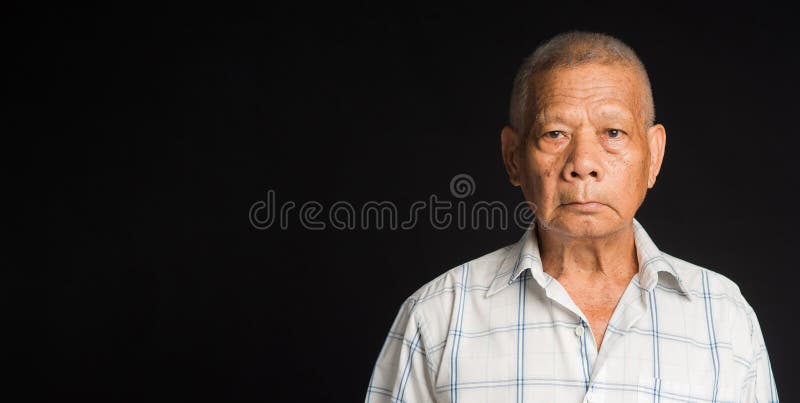 Portrait of an Elderly Asian Man Looking at the Camera while Standing ...