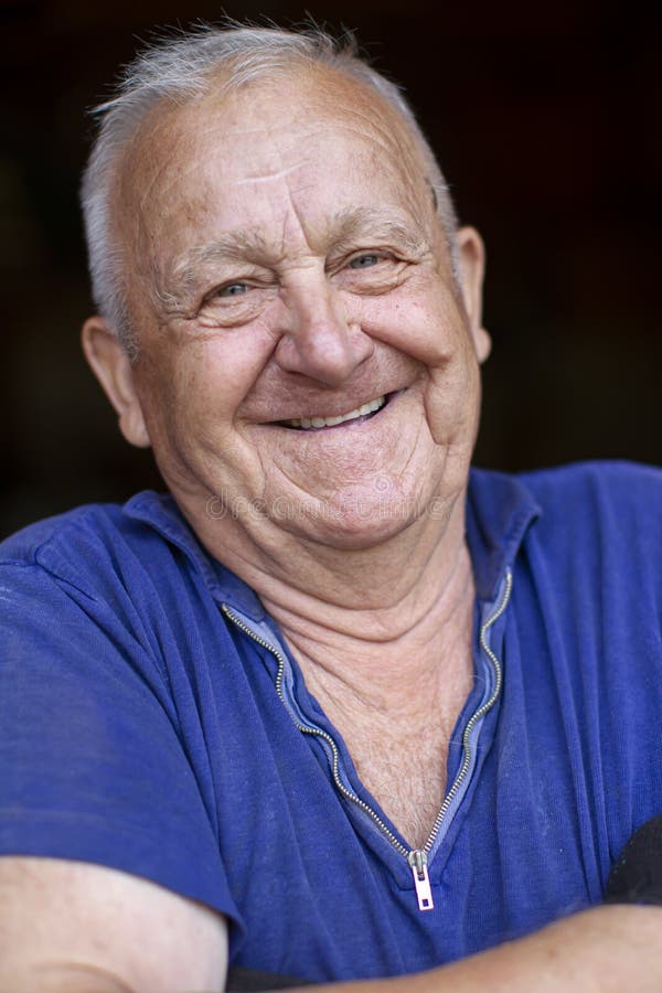 Portrait of an Elderly Gray-haired Man Stock Image - Image of eighty ...