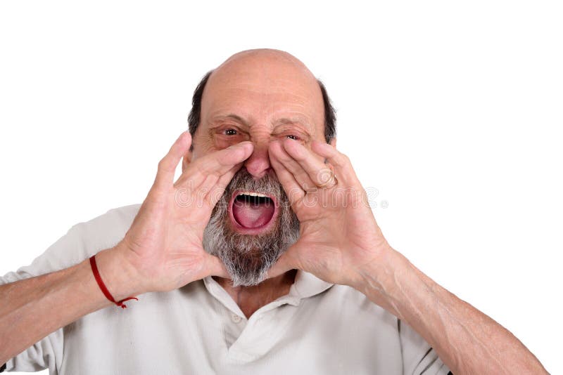 Portrait of Deaf Old Man Trying To Listen Stock Image - Image of deaf ...