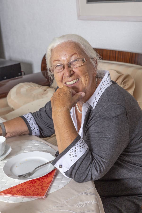 Elderly smiling lady stock photo. Image of corona, adult - 232146064