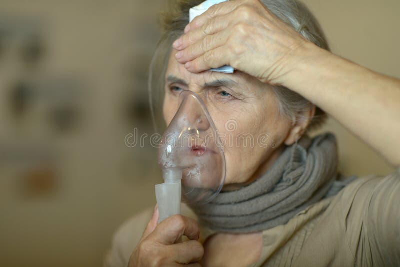 Portrait of an Elderly Woman Stock Image - Image of asthma, elderly ...