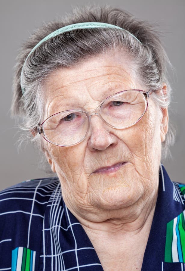 Portrait of an Elderly Woman Stock Photo - Image of aged, expression ...
