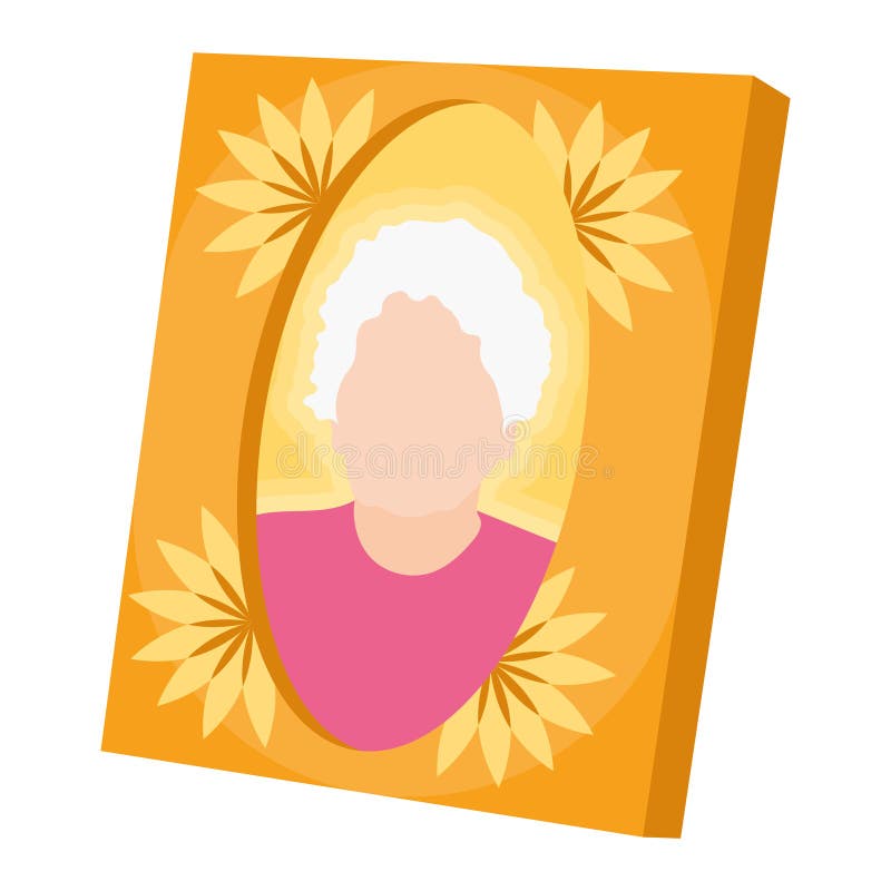 Portrait of Elderly Woman in Frame, Vector Stock Illustration ...