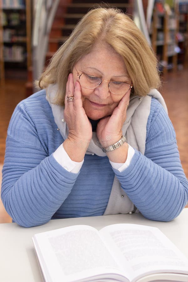 Portrait of Elderly Woman Reading Stock Image - Image of portrait ...