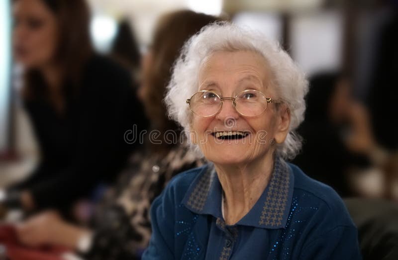 Portrait of an Elderly Woman Smiling Stock Image - Image of female ... Portrait of an Elderly Woman Smiling Stock Image - Image of female ...