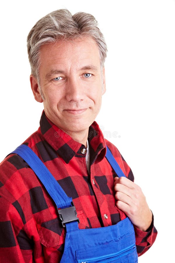 Middle Aged Construction Worker Wearing Toolbelt Stock Photo - Image of ...