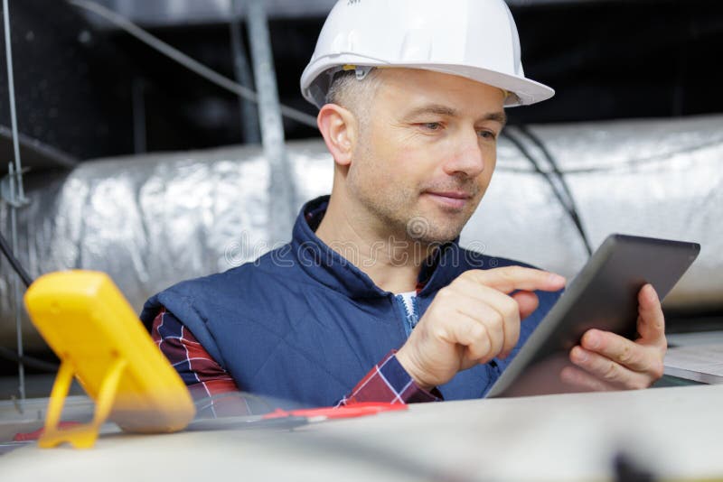Electrician Fitting Thermostat System Stock Photo - Image of cable ...