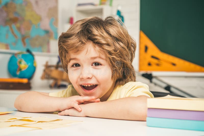 Portrait of Elementary Pupil Looking at Camera. Educational Process for ...
