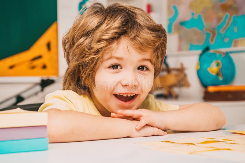 Portrait of Elementary Pupil Looking at Camera. Educational Process for ...