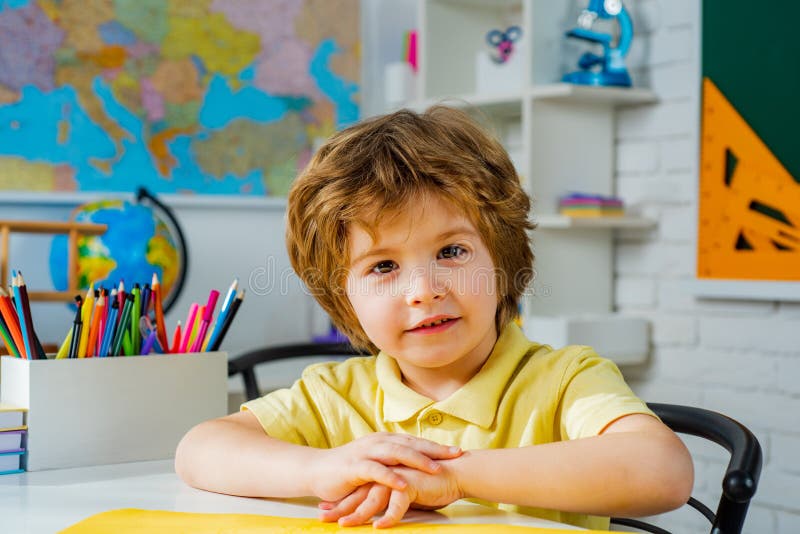 Portrait of Elementary Pupil Looking at Camera. Kids from Primary ...