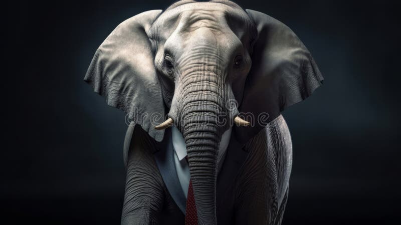 Portrait of an Elephant Dressed in a Formal Business Suit, the Elegant ...