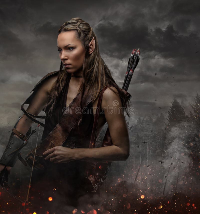 Portrait of Elf Woman with Bowl. Stock Image - Image of concept ...