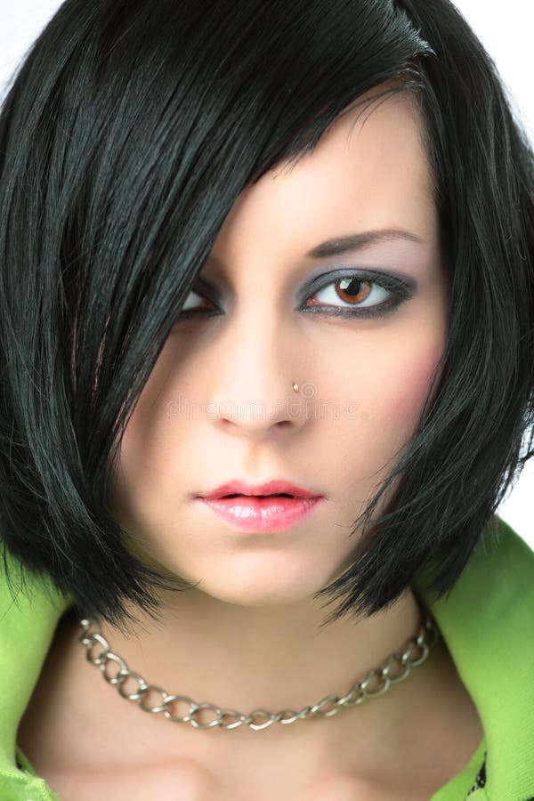 Portrait of emo girl stock image. Image of attractive - 7721677