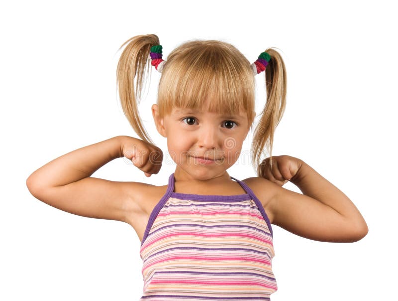 Cute Little Girl Pointing Her Arm in Body Parts Learning English Words ...