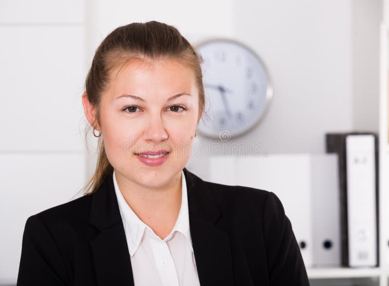 Portrait of Employee Which is Working Stock Image - Image of woman ...