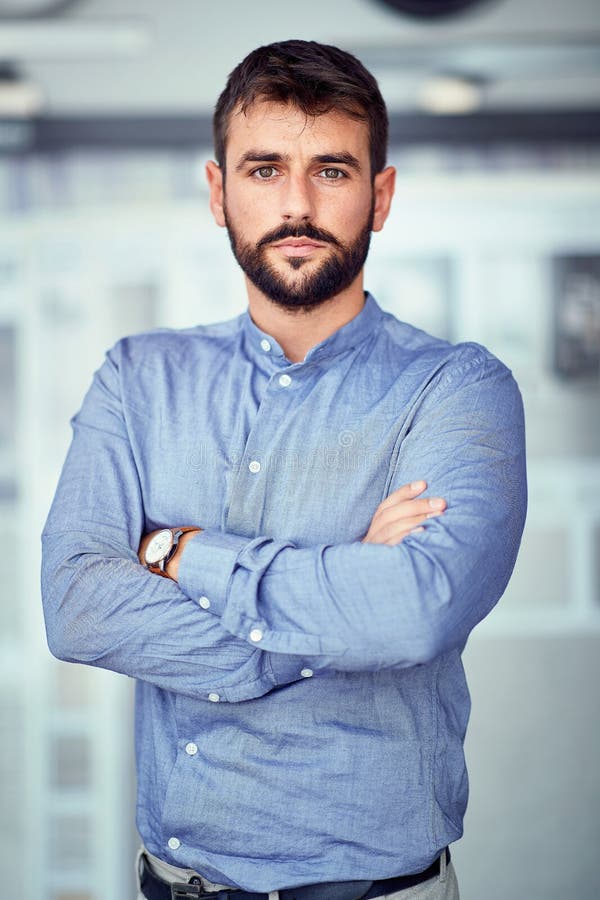 Portrait of Employee at Workplace Stock Photo - Image of ideas ...