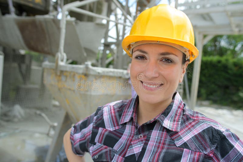 Portrait Engineer Builder Woman Outdoors Stock Photo - Image of site ...