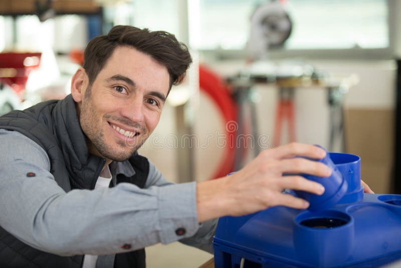 Portrait Engineer with Electrical Junction Box Stock Photo - Image of ...