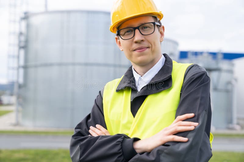 Portrait of Engineer in Helmet Stock Image - Image of factory, foreman ...