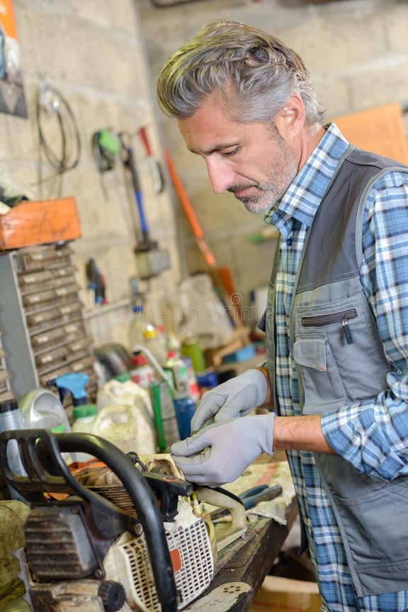 Portrait Engineer Making Invention Stock Image - Image of assembler ...