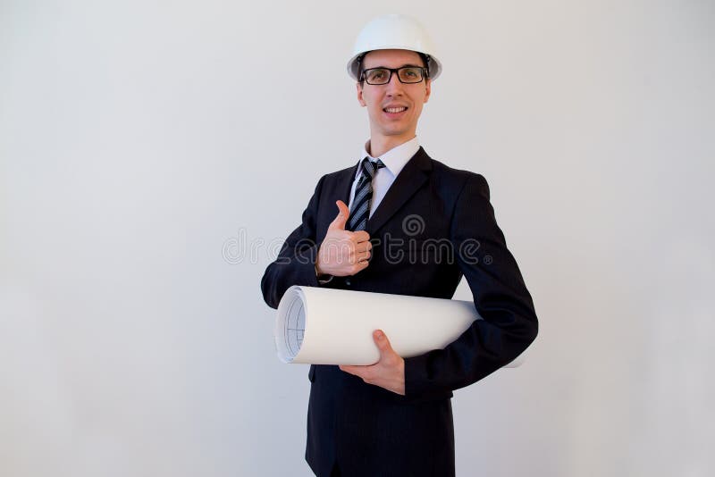 Engineer on White Background Stock Photo - Image of contractor, adult ...