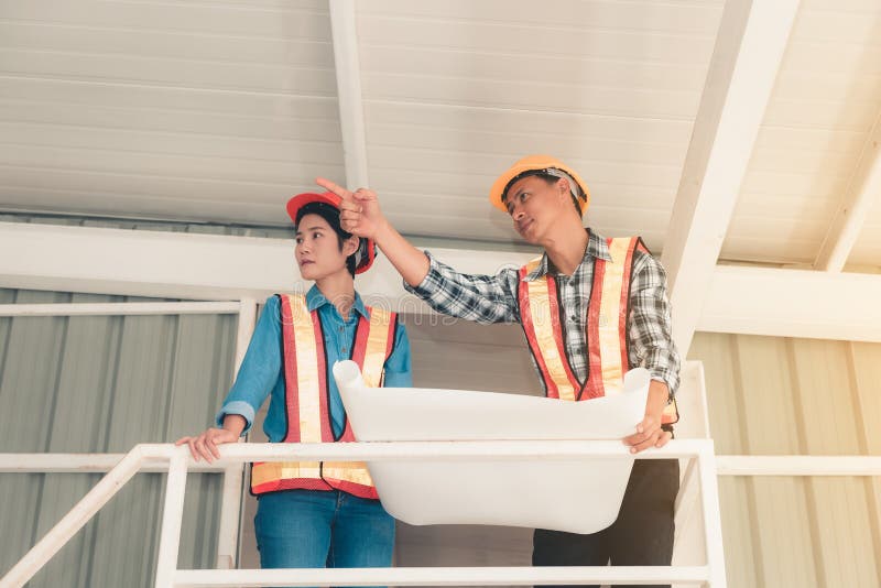 Construction Engineer Teamwork are Inspection Site Constructing and ...