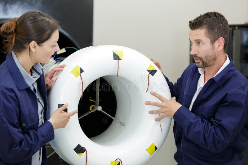 Portrait Engineers Working on Airplane Stock Photo - Image of business ...