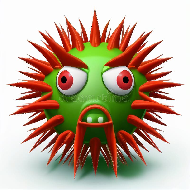 Portrait of an Evil Disease Virus. AI Generated. Stock Illustration ...