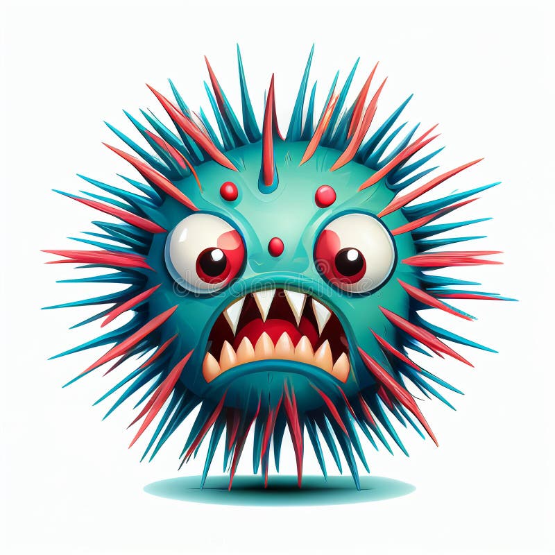 Portrait of an Evil Disease Virus. AI Generated. Stock Illustration ...